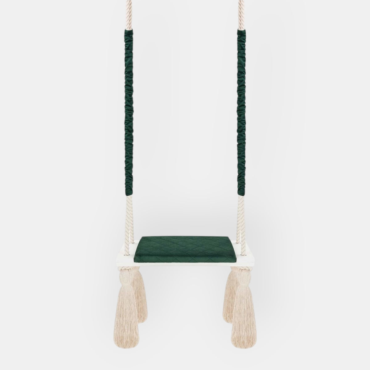 Wooden Board Velvet Indoor Swing - Green Family Fun Seating– Nid Magique
